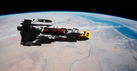 3d illustration of a spaceship in orbit around planet earth planets