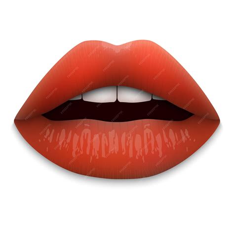 Premium Vector Red Lips Isolated Vector Illustration