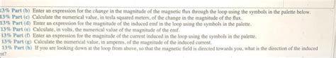 solved 11 problem 1 a loop of wire with radius r 0 085