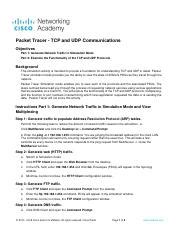 Packet Tracer Tcp And Udp Communications Pdf Packet Tracer TCP And UDP