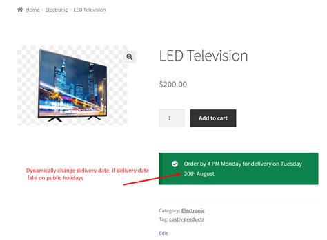How To Show The Estimated Delivery Date Or Dispatch Time On The WooCommerce Product Page