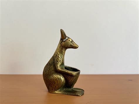 Vintage Brass Kangaroo Figurine Etsy