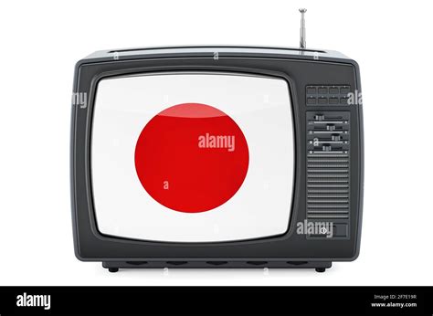 Japanese Television concept. TV set with flag of Japan. 3D rendering ...