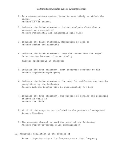 Mcq Pcomms And Transmission Line Pdf Frequency Modulation Amplifier