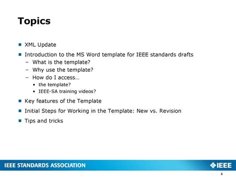 Introduction To The Ms Word Template For Ieee Standards Drafts Ppt With Ieee Template Word