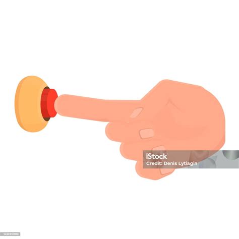 초인종을 울립니다 초인종 손잡이에 손을 대고 누릅니다 누름 버튼에 대한 스톡 벡터 아트 및 기타 이미지 누름 버튼 모션 밀기 Istock