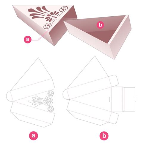 Premium Vector Cardboard Sliding Triangular Box With Cover Which Has Stenciled Mandala Die Cut