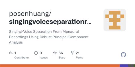 Github Posenhuangsingingvoiceseparationrpca Singing Voice