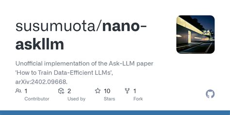 GitHub Susumuota Nano Askllm Unofficial Implementation Of The Ask LLM Paper How To Train