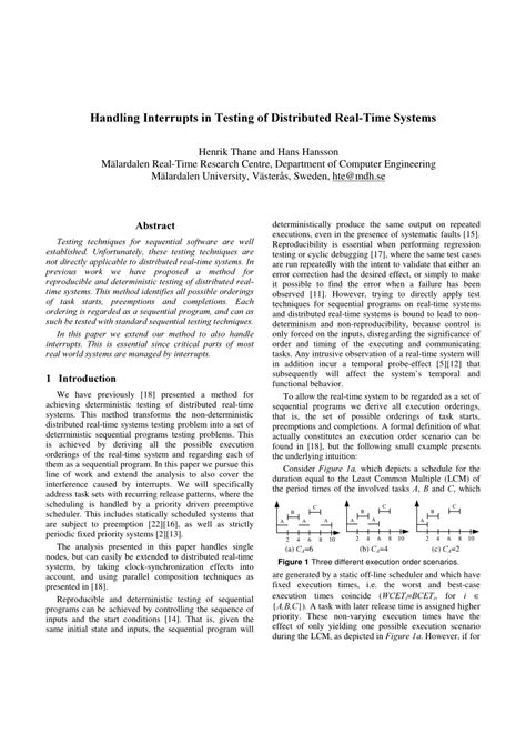 pdf handling interrupts in testing of distributed real time systems