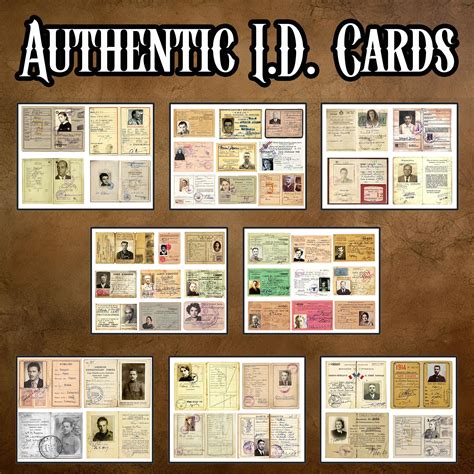 Authentic Vintage Identity Cards And Passports Ephemera Bundle 50 Printable Circa 1880 1950