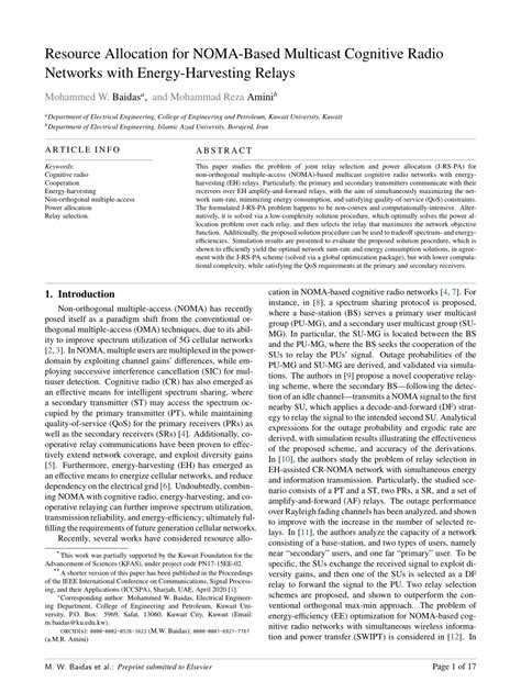 Pdf Resource Allocation For Noma Based Multicast Cognitive Radio