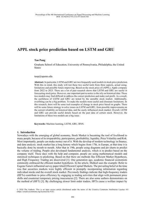 Pdf Appl Stock Price Prediction Based On Lstm And Gru