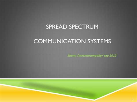 Ppt Spread Spectrum Communication Systems Powerpoint Presentation