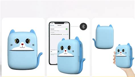 Mini Cat Wireless Thermal Printer Inkless Portable Label Maker For Home And Office Compact