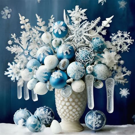 Bouquet Of Snowflakes Icicles And Snowballs — Image Created In Shedevrum