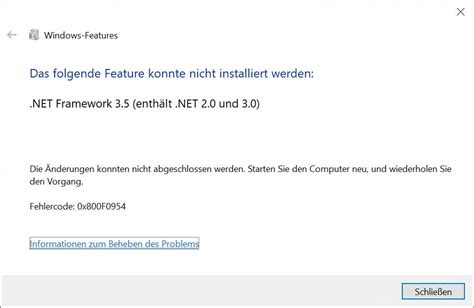 Lösung 0x800f0954 Fehler Bei Installation Von Net Framework 35