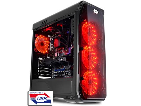 LC Power Case LC B ON Red Typhoon Midi ATX Orbiter G