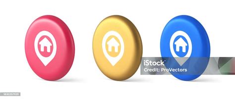 집지도 핀 위치 버튼 탐색 패널 웹 응용 프로그램 Gps 네트워크 포인터 3d 현실적인 아이소 메트릭 원 아이콘 0명에 대한 스톡 벡터 아트 및 기타 이미지 Istock