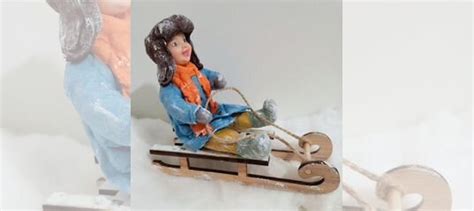 Ватная ёлочная игрушка Мальчик на санках купить в Москве Хобби и отдых Авито