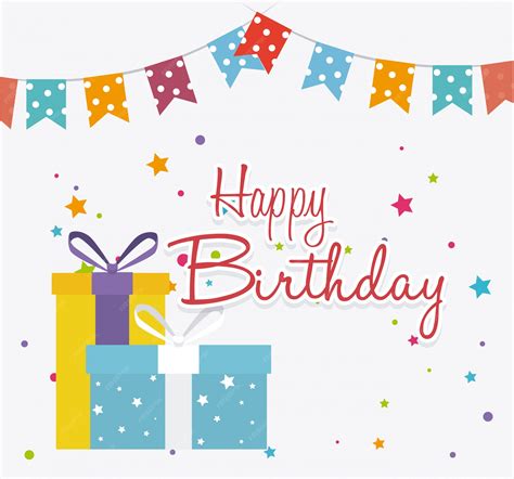 Diseño De Tarjeta De Feliz Cumpleaños Vector Premium