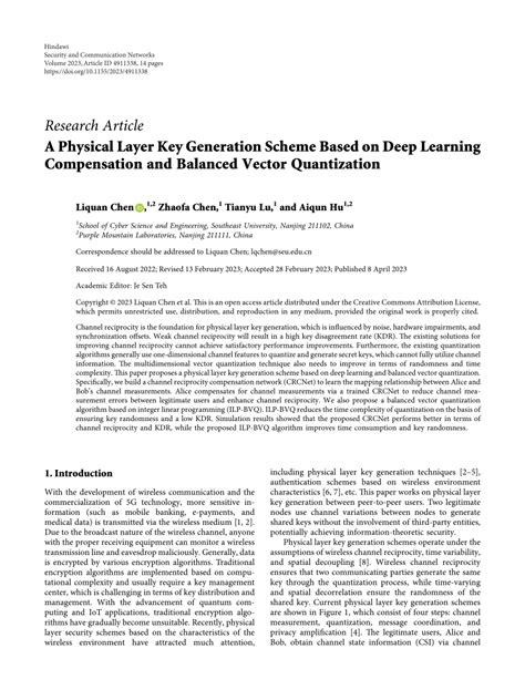Pdf A Physical Layer Key Generation Scheme Based On Deep Learning
