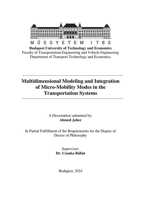 Pdf Multidimensional Modeling And Integration Of Micro Mobility Modes