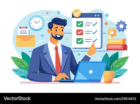 efficient task management royalty free vector image