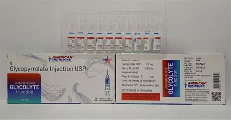 Glycopyrrolate Injection Usp 0 2 Mg Ml Glycolyte Injection At Best Price In Mumbai