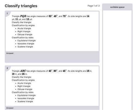 Classify Triangles Worksheets Pdf 8eea3 8th Grade Math