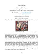 What Is College For Syllabus 2020 Pdf What Is College For Fall 2020 FSSO 185L 100 MW 4 506