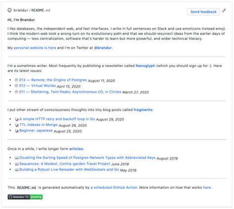 building a self updating github readme —