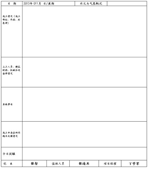 水利施工日志范文八篇 范文118