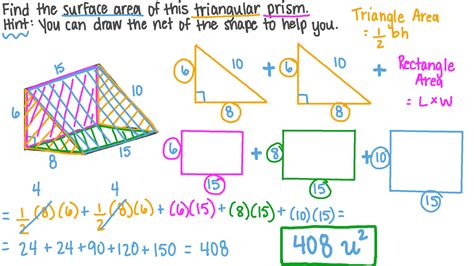 Triangular Prism Surface Area Formula Examples
