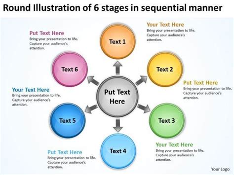 Illustration Of 6 Stages In Sequential Manner Arrows Network Software PowerPoint Templates