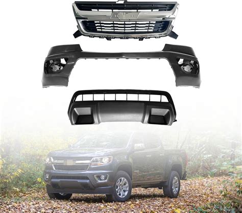 Front Bumper Upper Lower Grille Assembly Fit For 2015 2019 Colorado