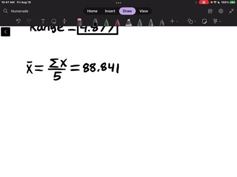 Solved Determine The Range Mean Median And The Mean Deviation For