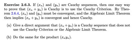 Solved Exercise If Xn And Yn Are Cauchy Chegg