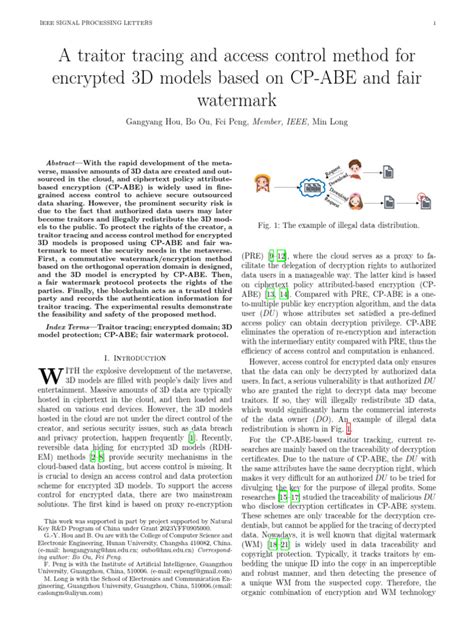 Atraitortracingandaccesscontrolmethodforencrypted3dmodelsbasedoncp Abeandfair