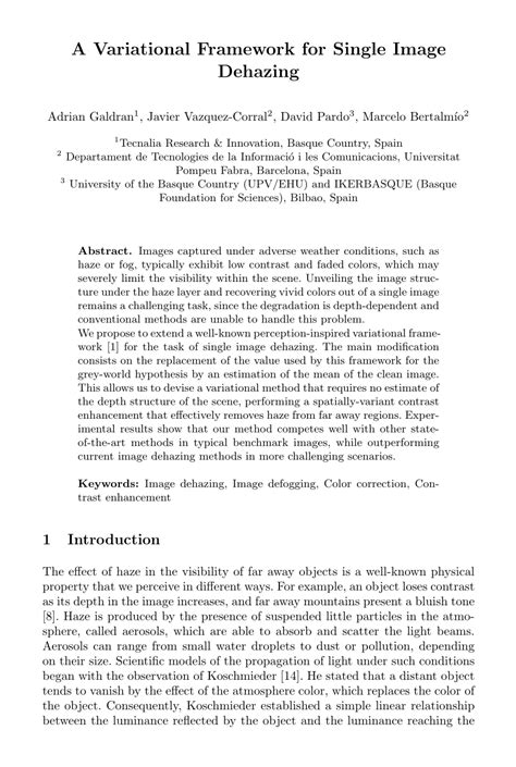 Pdf A Variational Framework For Single Image Dehazing