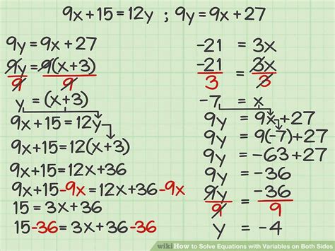 How To Solve Equations With Variables On Both Sides 15 Steps