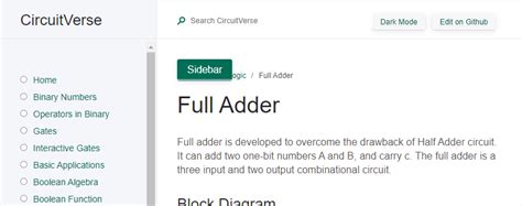 Improve Sidebar Button · Issue 151 · Circuitverseinteractive Book