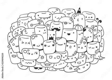 Marshmallow Coloring Pages Sketch Coloring Page
