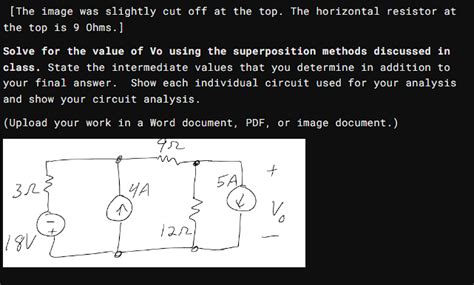 Solved Find Vo Using Superposition Need Help Fast To