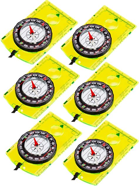 6 Pieces Orienteering Compass Hiking Navigation Backpacking Compass Map Reading