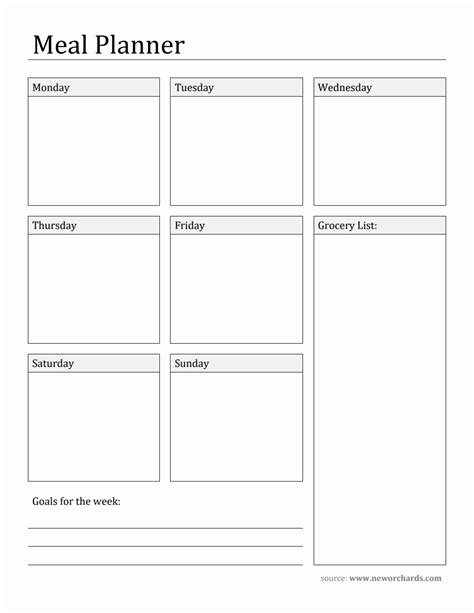 Free Meal Plan Templates Pdf Word Excel