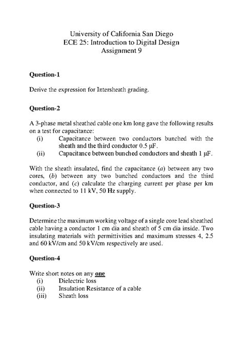 Ece 25 Assignment 9 University Of California San Diego Ece 25