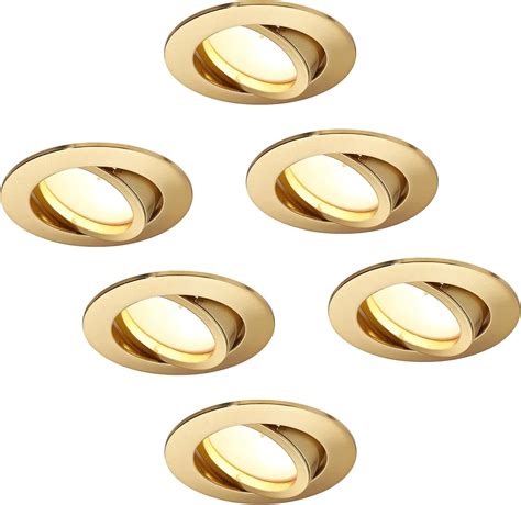 Hcfei Led Recessed Spotlight Dimmable Matte Gold Round Swivel 5 W