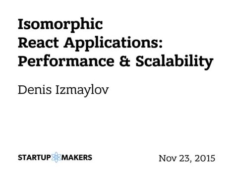 Isomorphic React Applications Performance And Scalability Pdf Web Development Internet