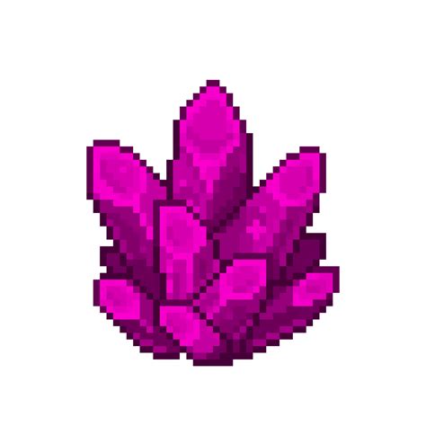 An Bit Retro Styled Pixel Art Illustration Of A Magenta Crystal